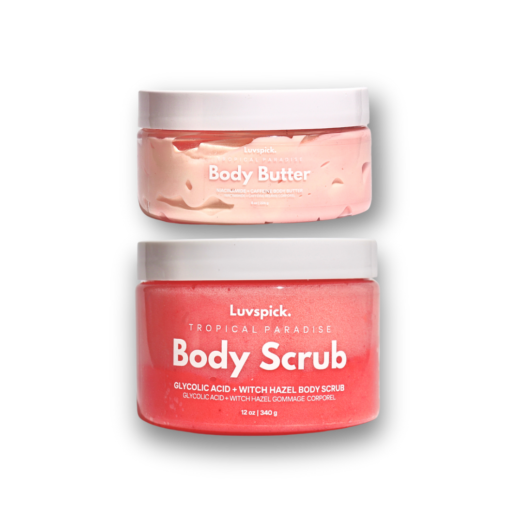 Whipped Niacinamide Body butter And Glycolic Acid Body Scrub Bodycare Bundle - Watermelon ...